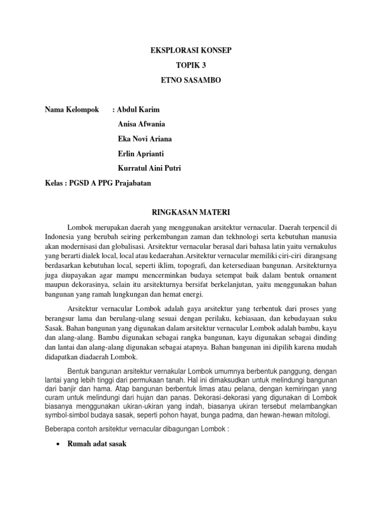 T3-Eksplorasi Konsep-Lk Kelompok-Etno | PDF