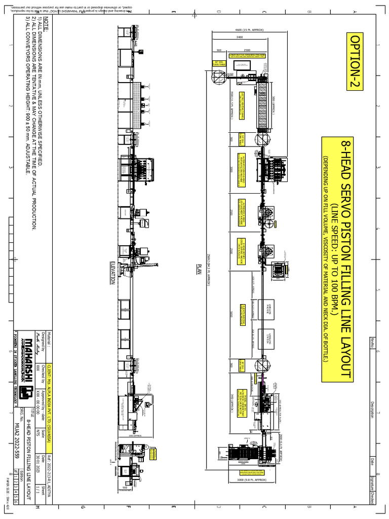 2022-559, 8 Head Servo Piston Filling Line Layout, Alpla India (Option ...