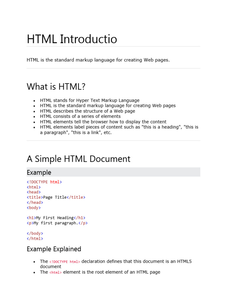 HTML | PDF | Html | Html Element