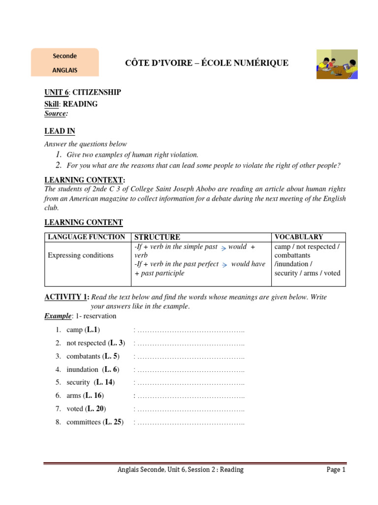 Unit 6 Citizenship Reading | PDF | Sioux