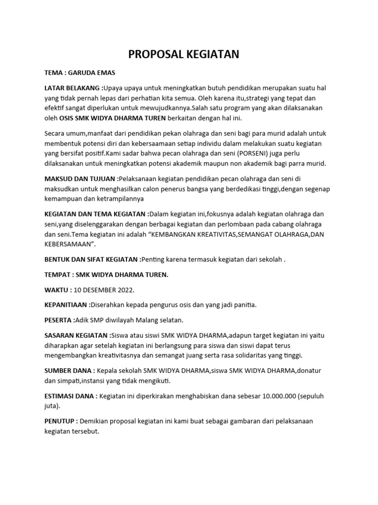 Proposal Kegiatan P5 | PDF