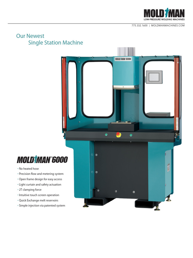 MoldMan Sales Sheet MoldMan 6000 | PDF | Machines | Physical Quantities