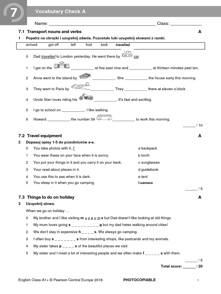 EC - A1P - Vocabulary Check 7A | PDF | Languages | Foreign Language Studies