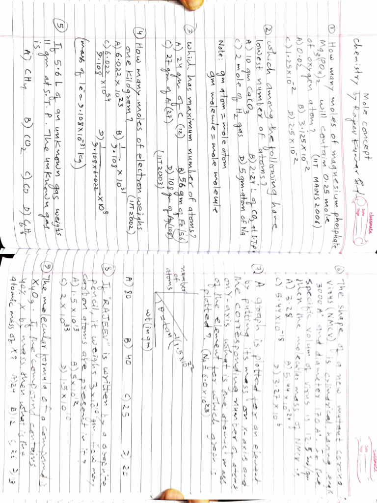 Mole Concept & Answers | PDF