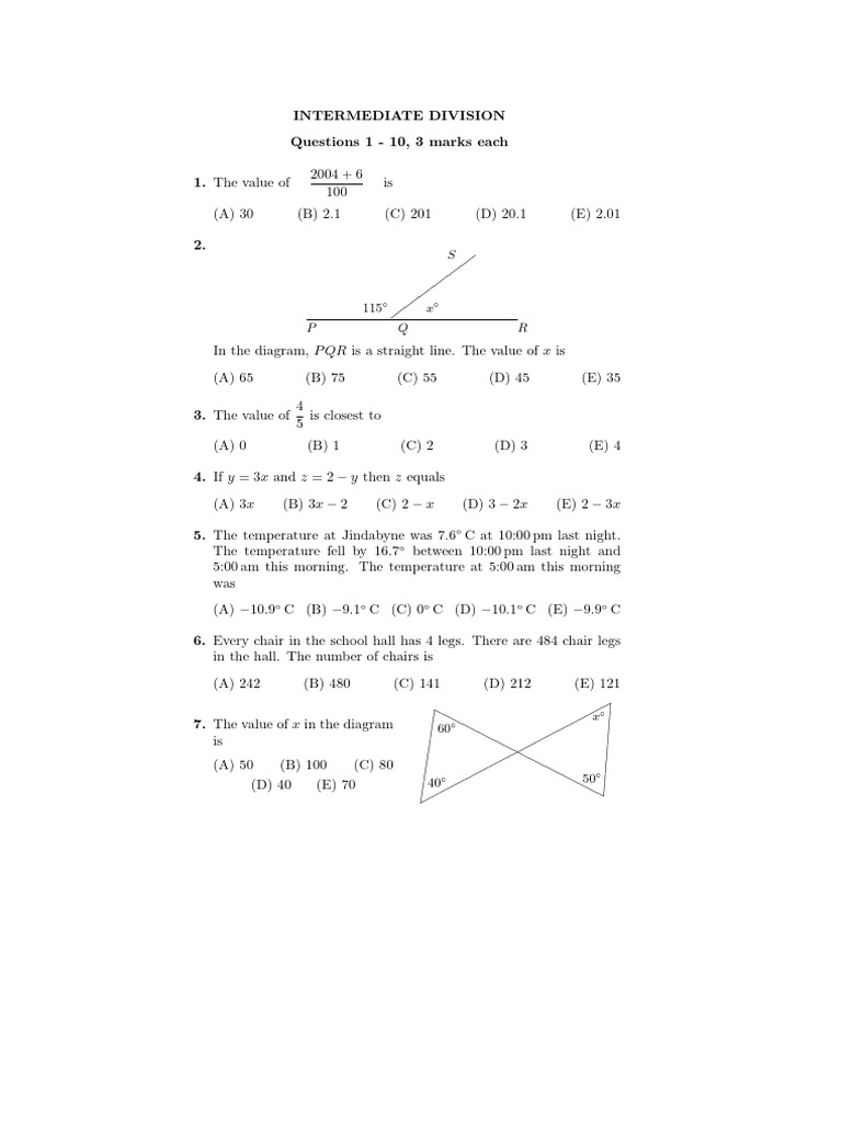 Amc 04 Qi | PDF | Elementary Mathematics | Mathematics