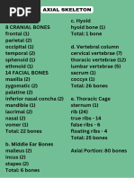 Skeletal System 206 Bones Comprehensive List | PDF | Skull | Musculoskeletal System