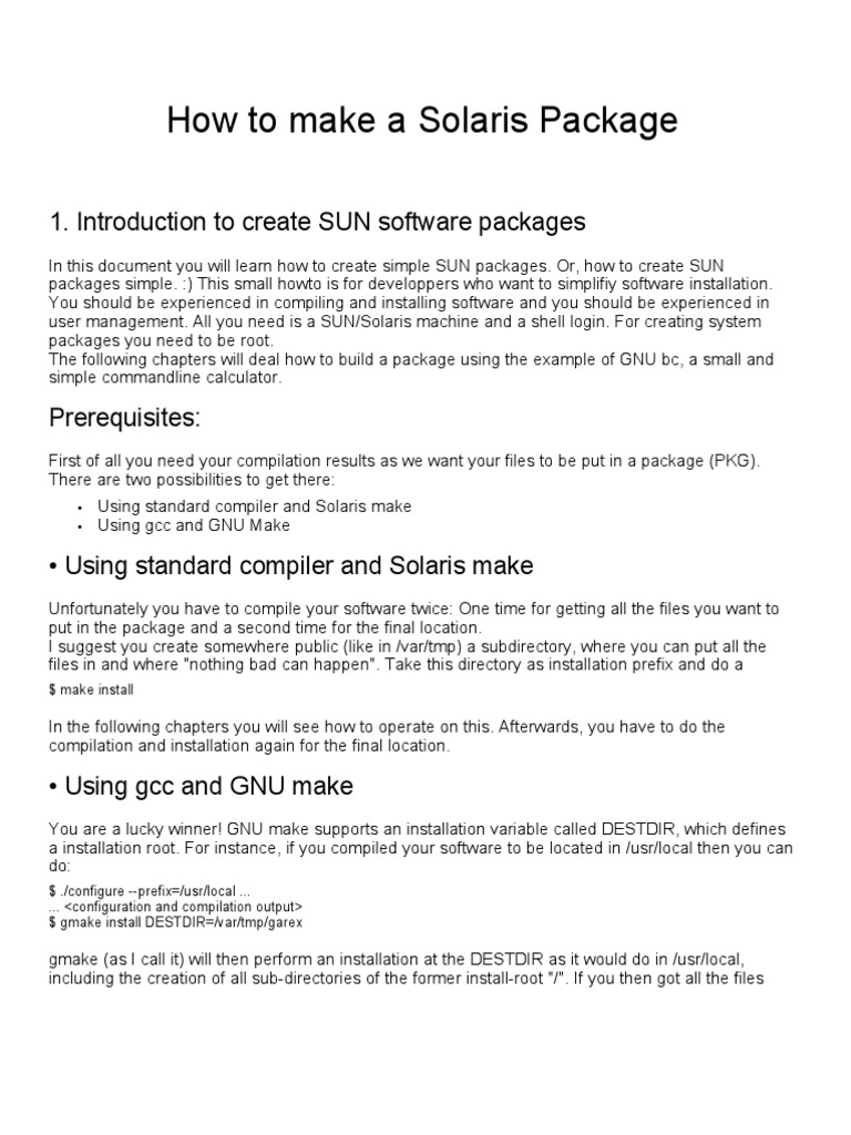 Solaris Packaging Download Free Pdf Scripting Language Installation Computer Programs