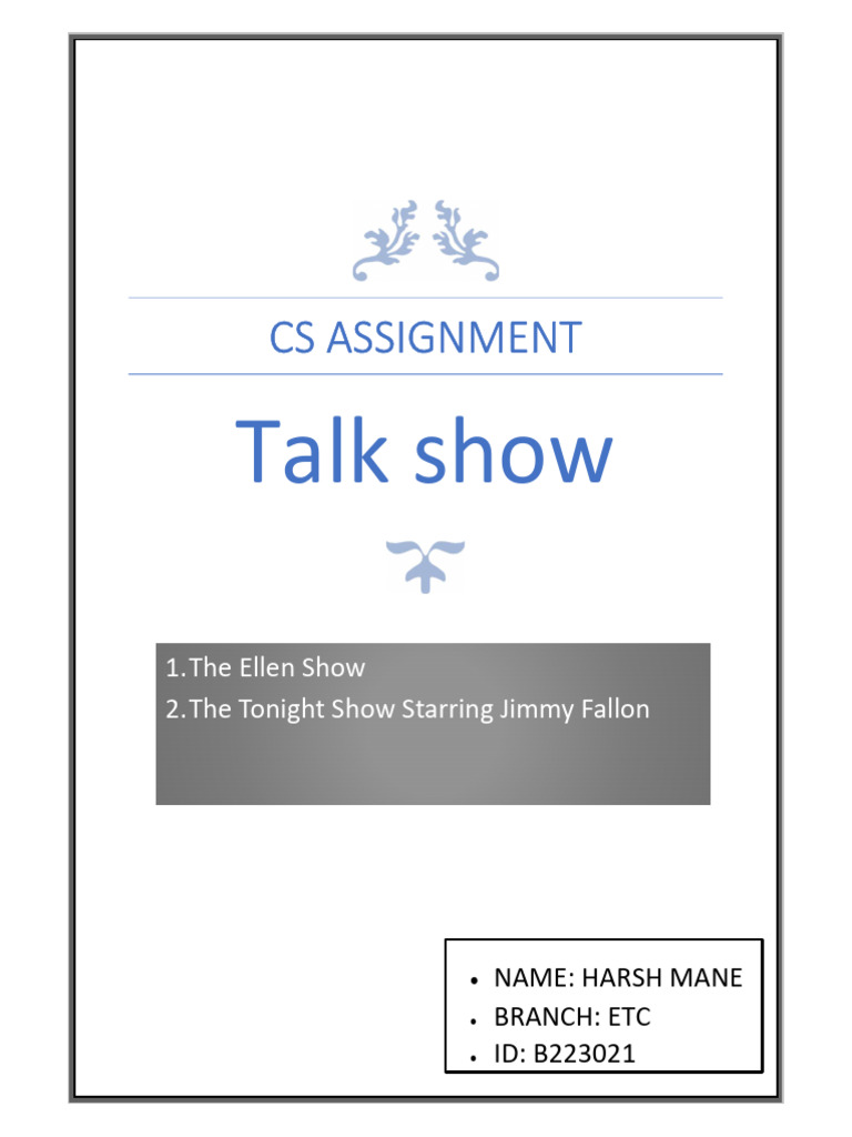 Cs Assignment Final | PDF | Entertainment