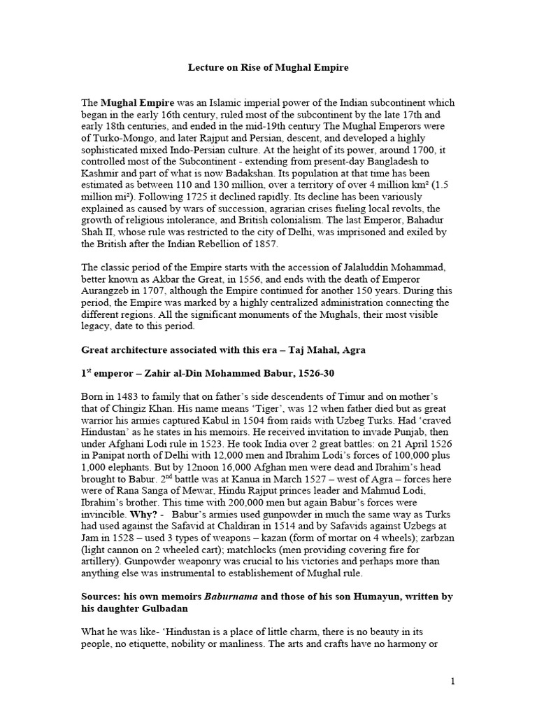 Rise of the Mughal Empire Explained | PDF | Mughal Empire