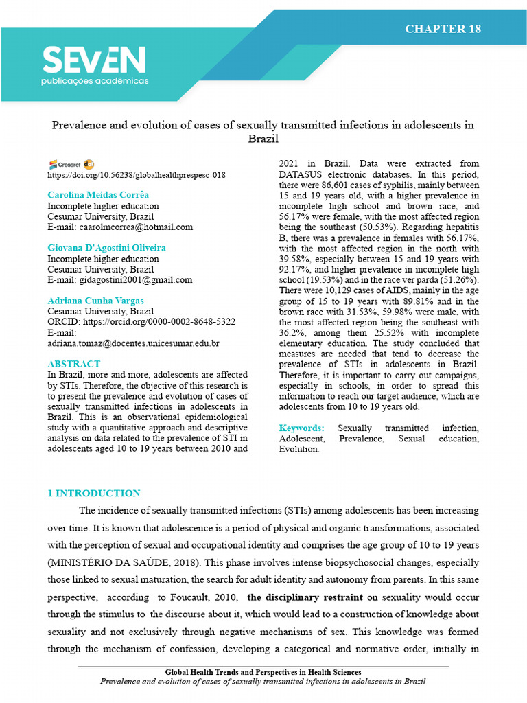 Prevalence And Evolution Of Cases Of Sexually Transmitted Infections In