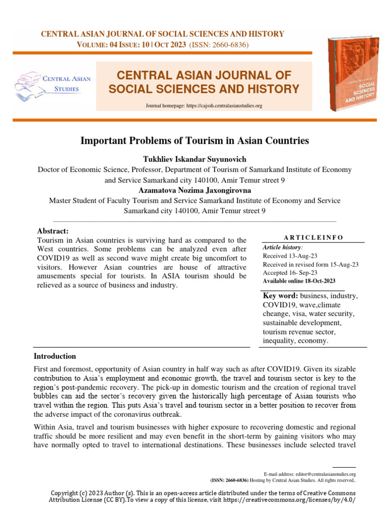 Important Problems of Tourism in Asian Countries | PDF | Tourism | Airlines