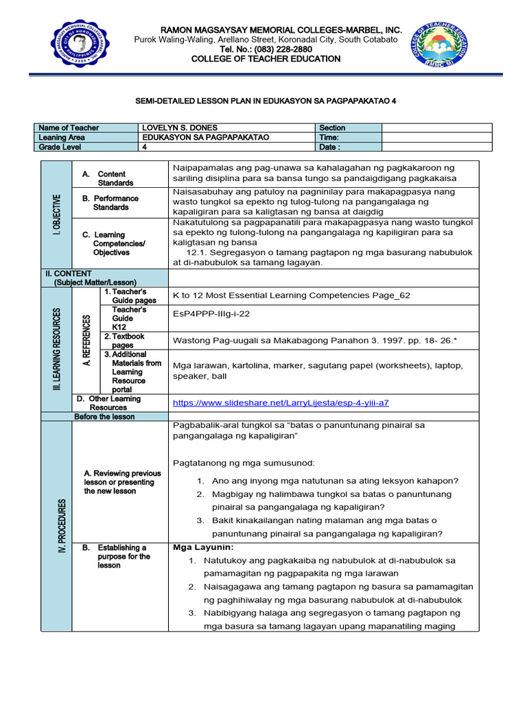 Lesson Plan New Format | PDF