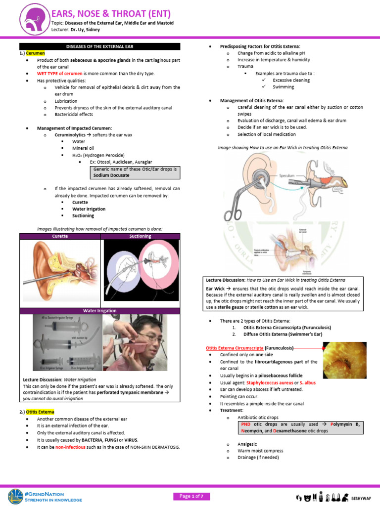 Ent Diseases Of The External Ear Middle Ear And Mastoid Pdf Ear