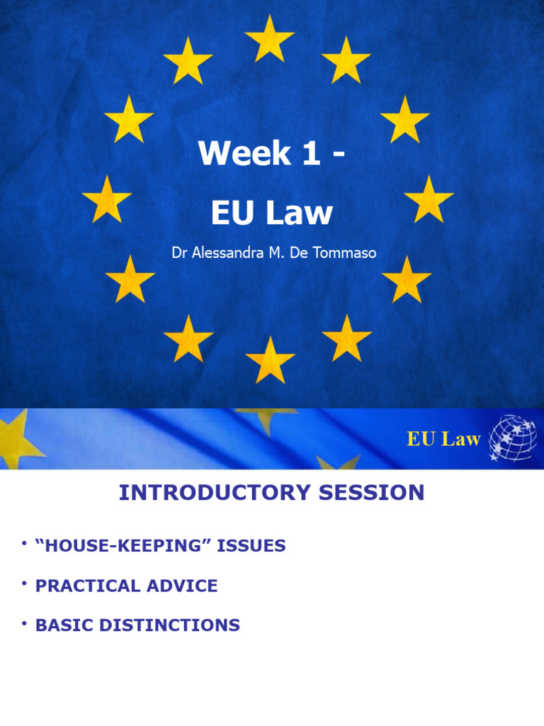 Week 1 EU Law Introduction | PDF | European Union | European Union Law