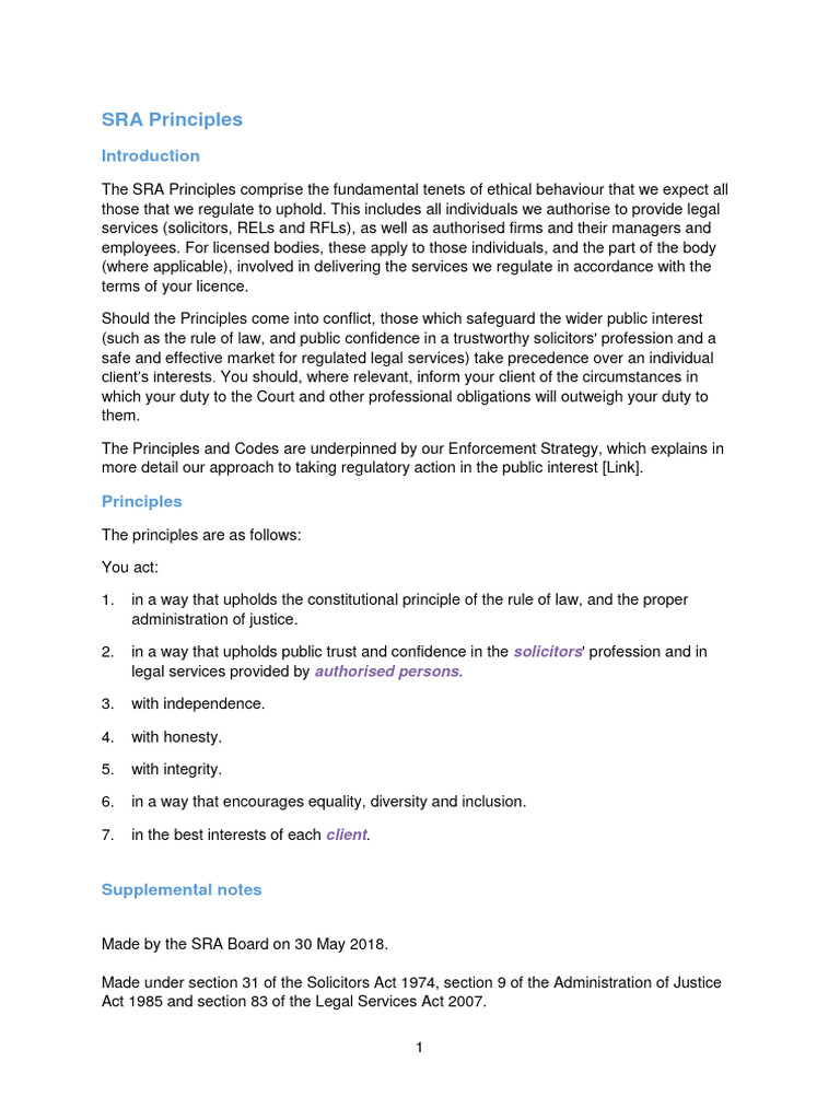 SRA Handbook | PDF | Confidentiality | Common Law