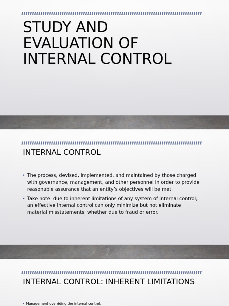 .Study and Evaluation of Internal Control | PDF | Internal Control | Audit