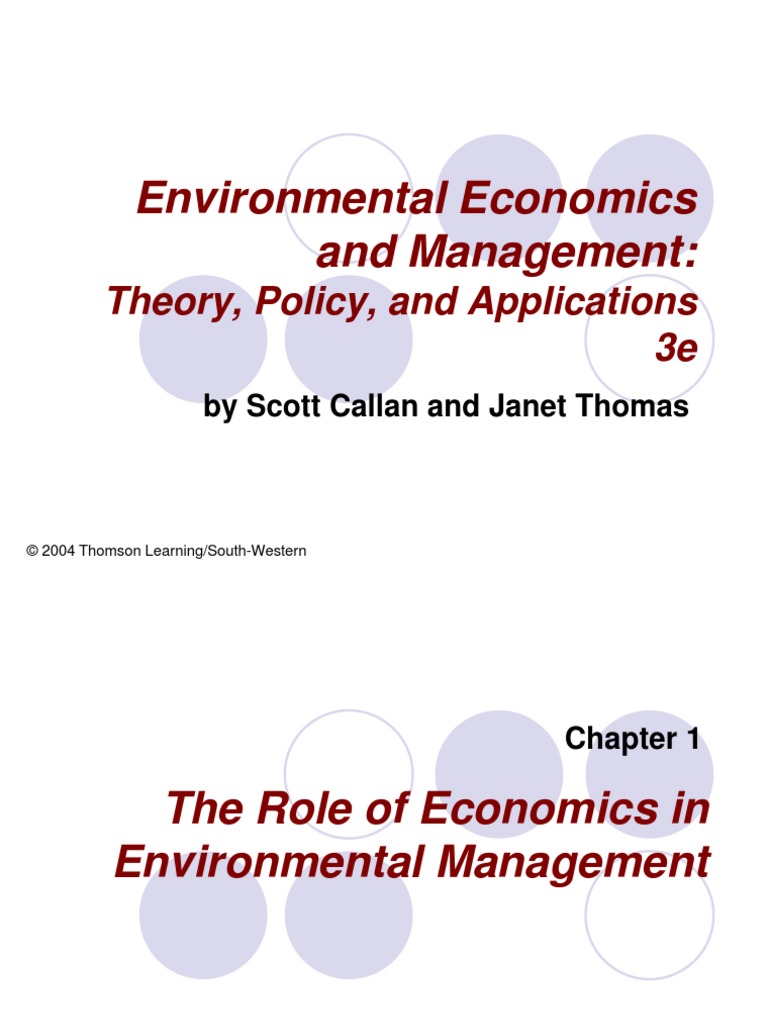 Environmental Economics and Management:: Theory, Policy, and ...