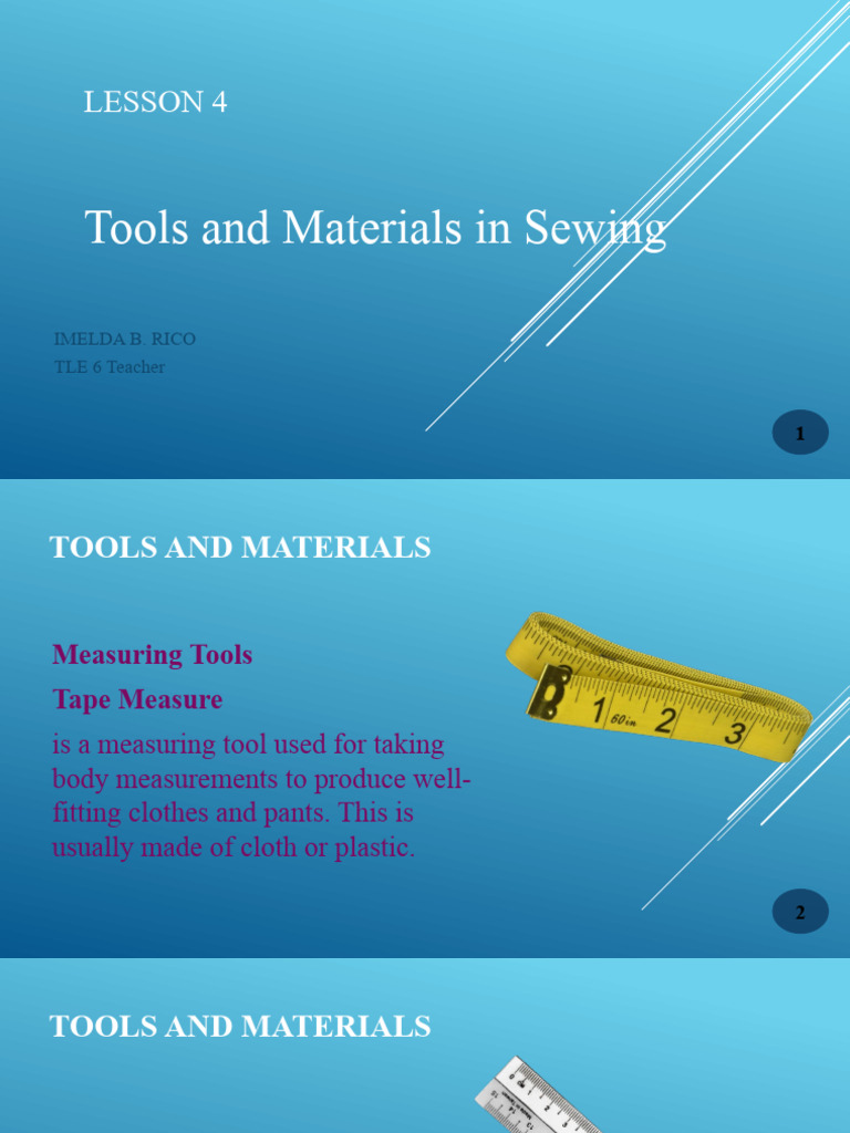HE LESSON 4-A Tools and Materials in Sewing | PDF | Science & Mathematics