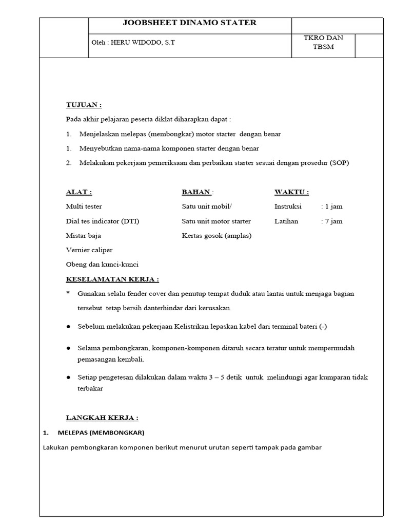 Jobsheet Starter | PDF | Komputer | Teknologi & Rekayasa