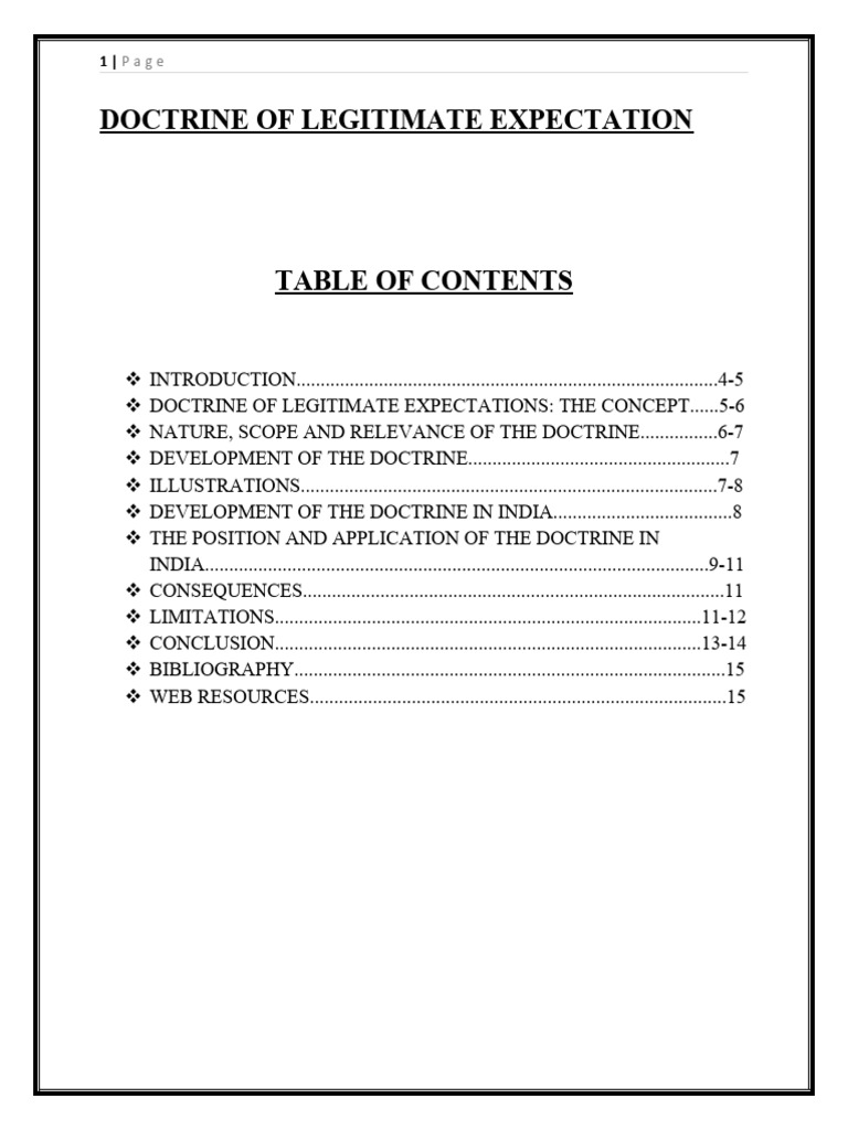 Doctrine of Legitimate Expectation in India | PDF | Administrative Law ...