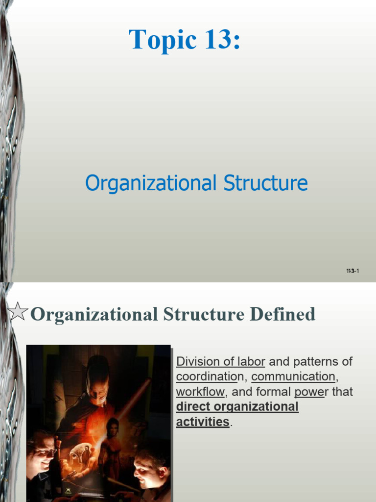 Topic 13 Org Structure | PDF | Organizational Structure | Business
