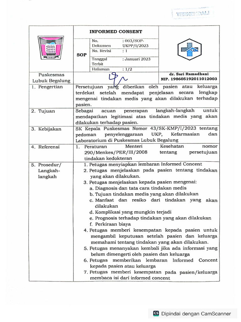 SOP Informasi Consent | PDF
