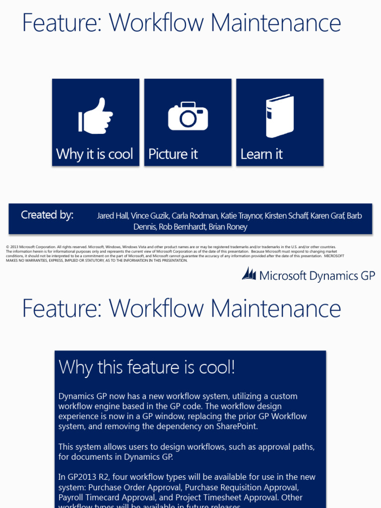 GP2013 R2 Workflow Maintenance | PDF
