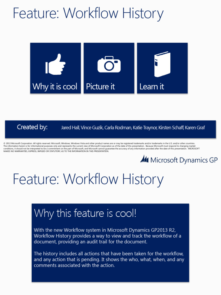GP2013 R2 Workflow History | PDF