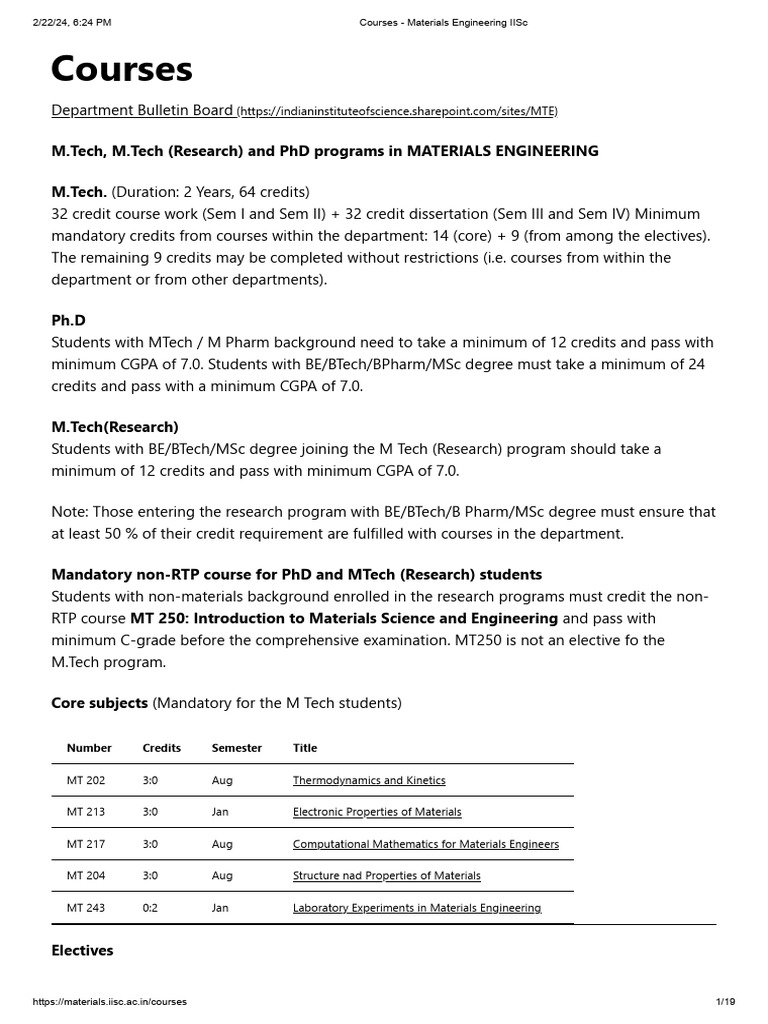 Courses - Materials Engineering IISc | PDF | Microscope | Transmission ...