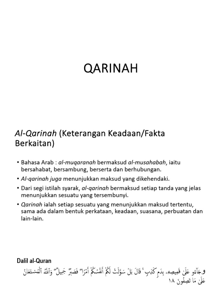 7B PEMBUKTIAN - Qarinah | PDF