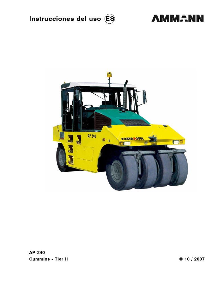 Amman Ap240 Cumminst2 v20071016 Oper Man Es | PDF | Neumático | Eje