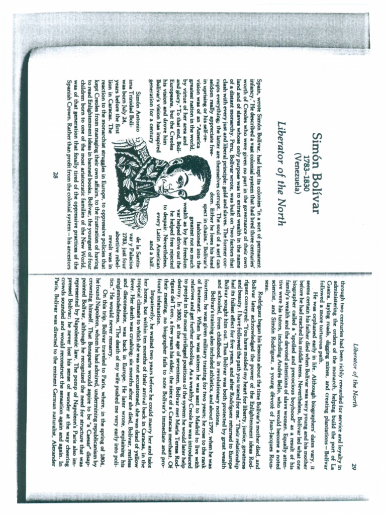 Simon Bolivar Reading | PDF