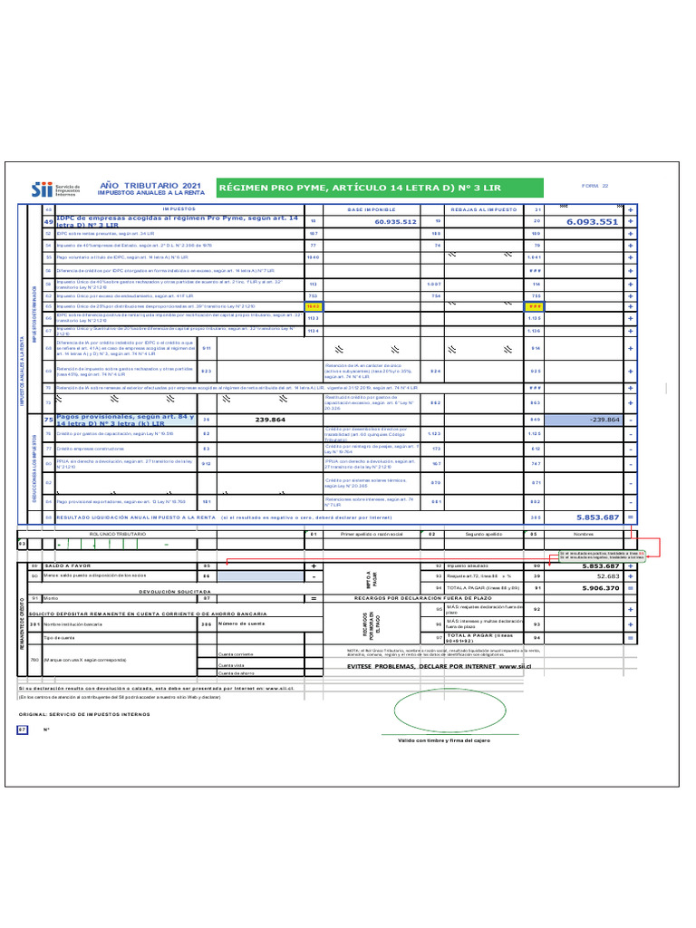 Régimen Pro Pyme, Artículo 14 Letra D) #3 Lir: Año Tributario 2021 ...