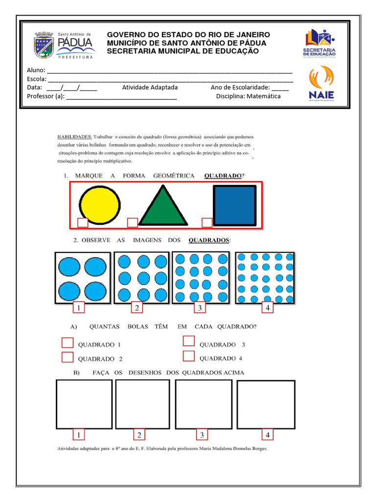 Atividade Adaptada de Matematica Potencia | PDF | Negócios