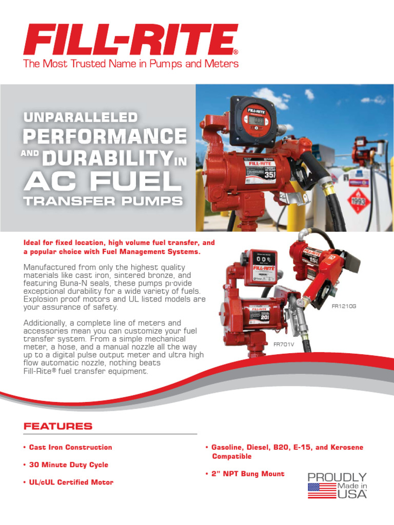 Bomba de Combustible FILL-RITE | PDF | Pipe (Fluid Conveyance ...