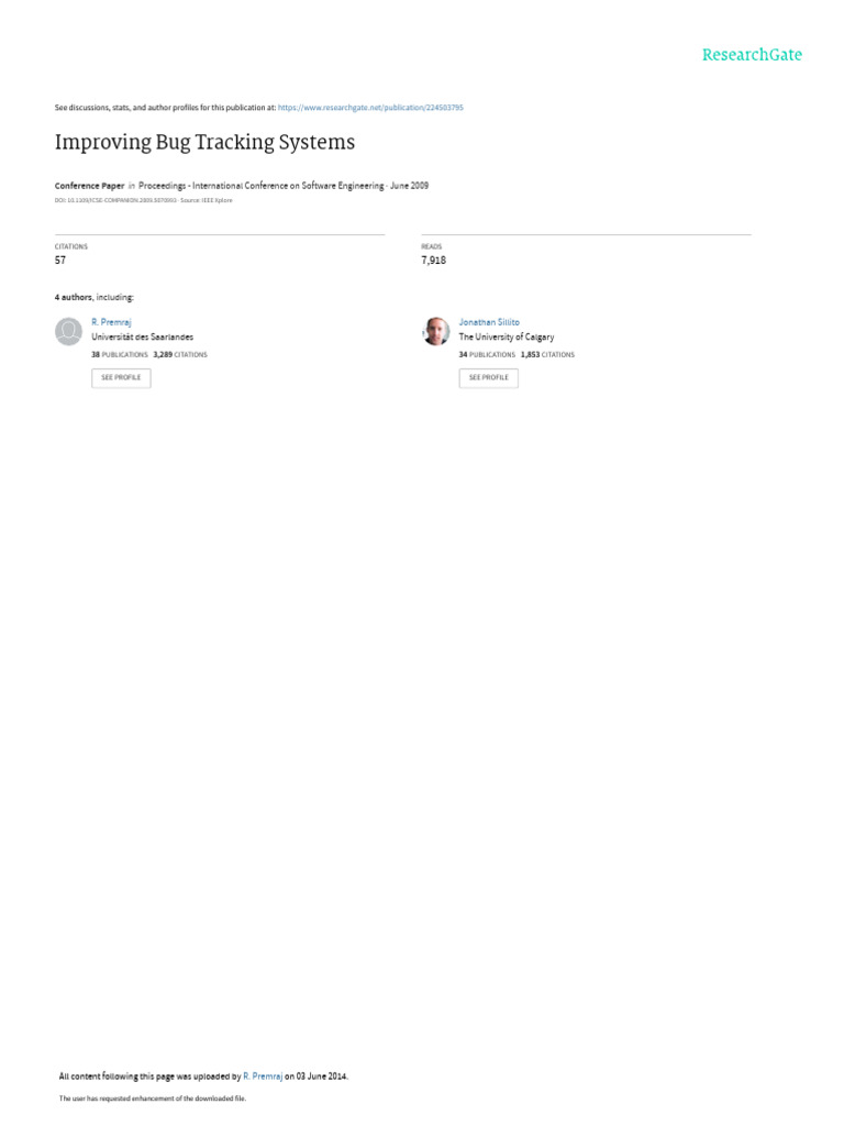 Improving Bug Tracking Systems | PDF | Software Bug | Debugging