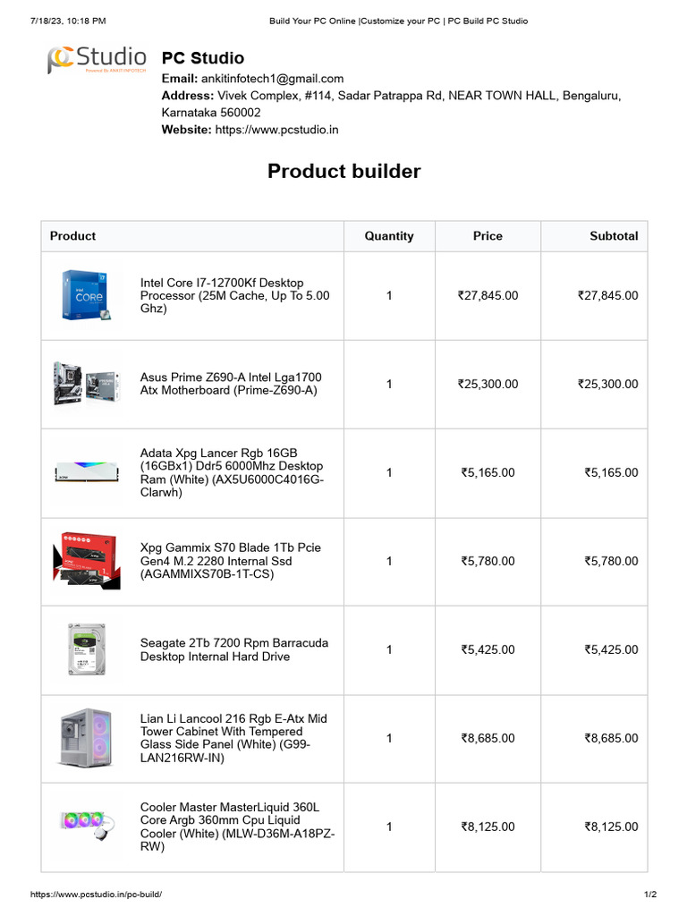 PC Build 1 | PDF | Personal Computers | Computer Science