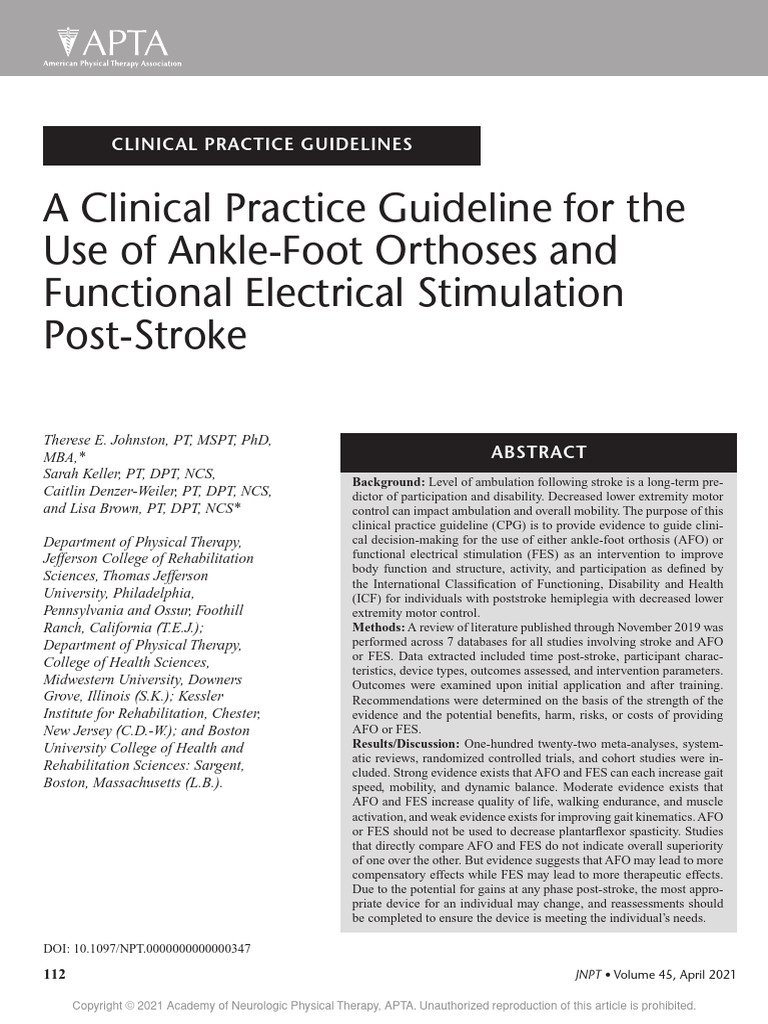 A Clinical Practice Guideline For The Use Of.6 | PDF | Physical Therapy ...