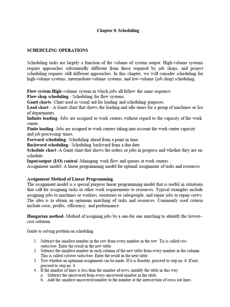 Chapter 8. Scheduling (Q) | PDF | Scheduling (Production Processes) | Mathematics