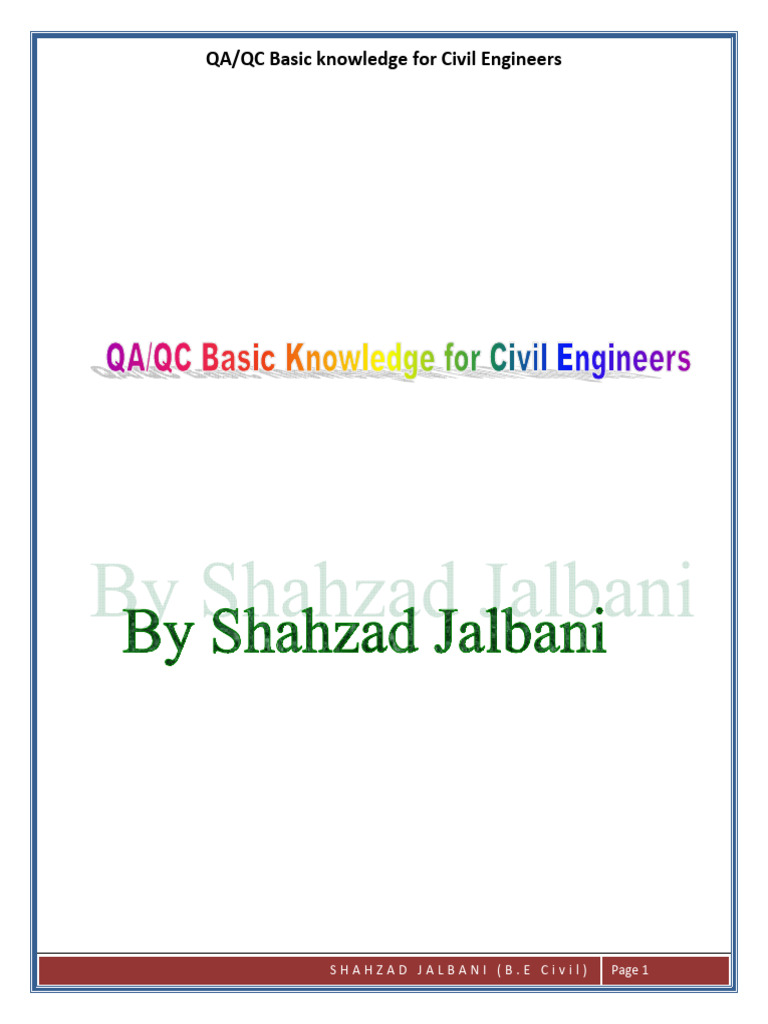QA - QC Basic Knowledge For Civil Engineers | PDF | Quality Assurance | Quality Management System