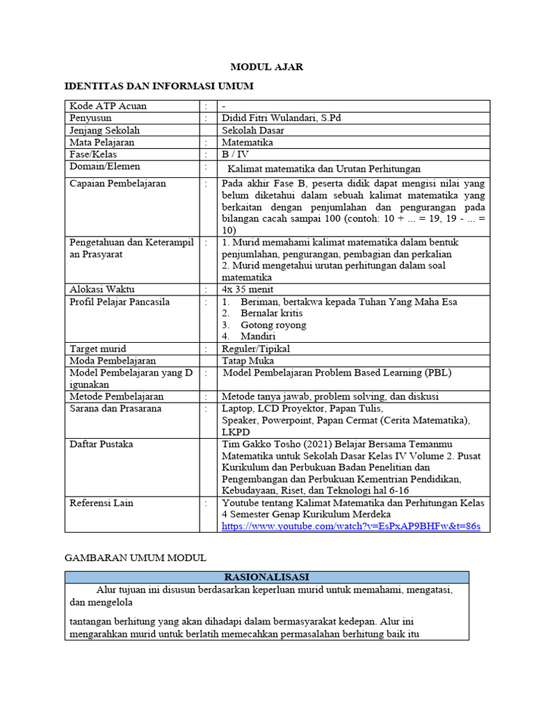 Format Modul Ajar - PPG FKIP UMS - Newest | PDF Format Modul Ajar - PPG FKIP UMS - Newest | PDF