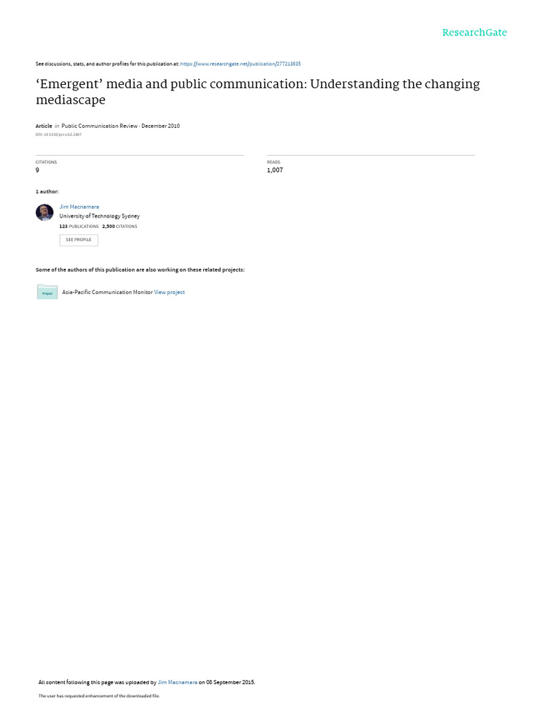 Emergent Media and Public Communication Understa | PDF | Mass Media | Blog