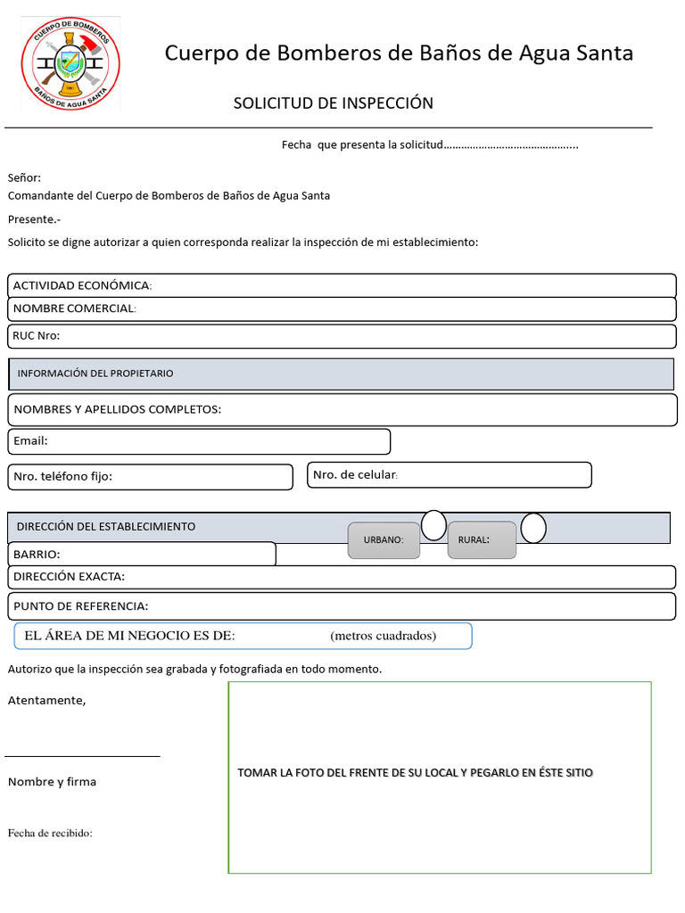 Solicitud de Inspeccion 2024 | PDF
