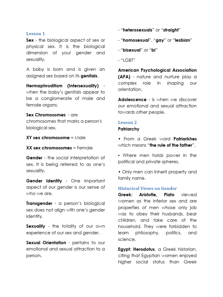 GenSoc Reviewer Prelims | PDF | Clitoris | Labia