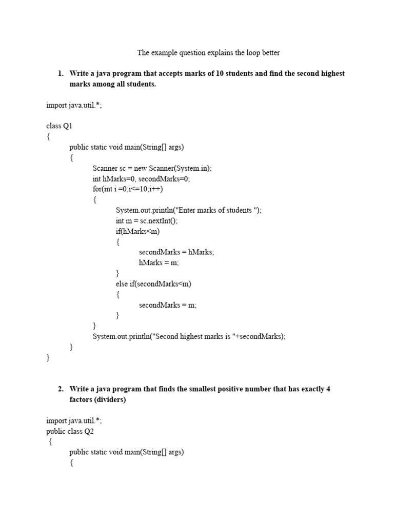 Second Class Test Question&Solution | PDF | Programming Paradigms ...