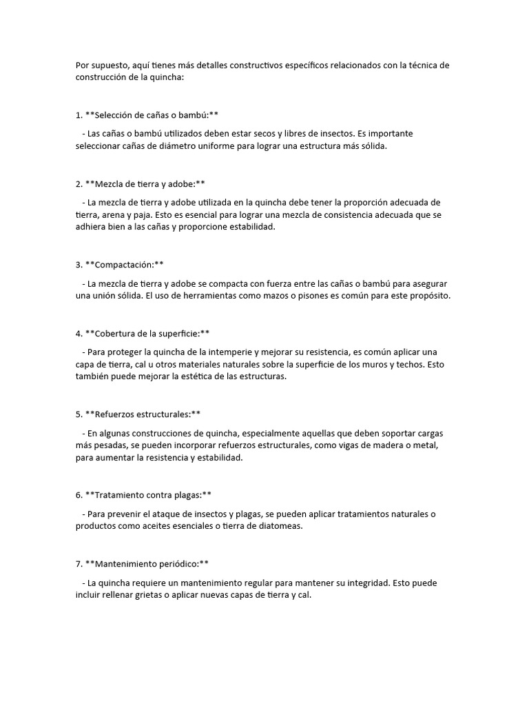 + Detalles de La Quincha | PDF | Materiales | Materiales de construcción
