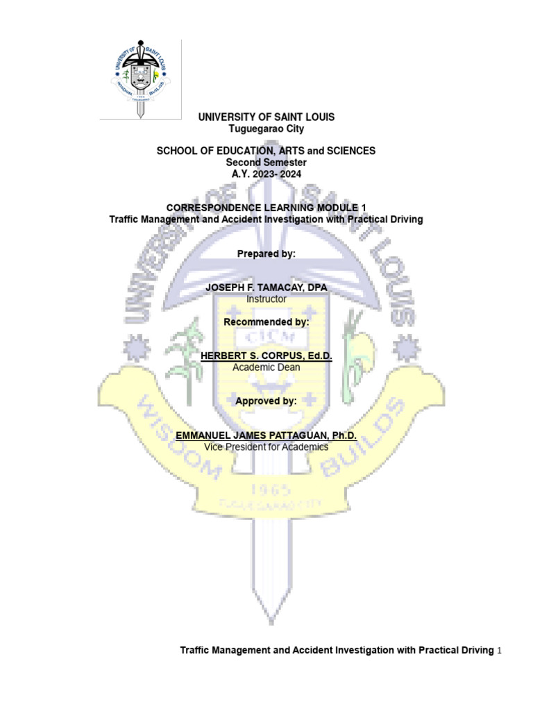 Criminology Traffic Module | PDF | Car | Traffic