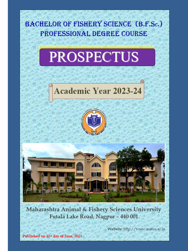 B.F.Sc. 2023-24 Prospectus MAFSU | PDF | University And College ...