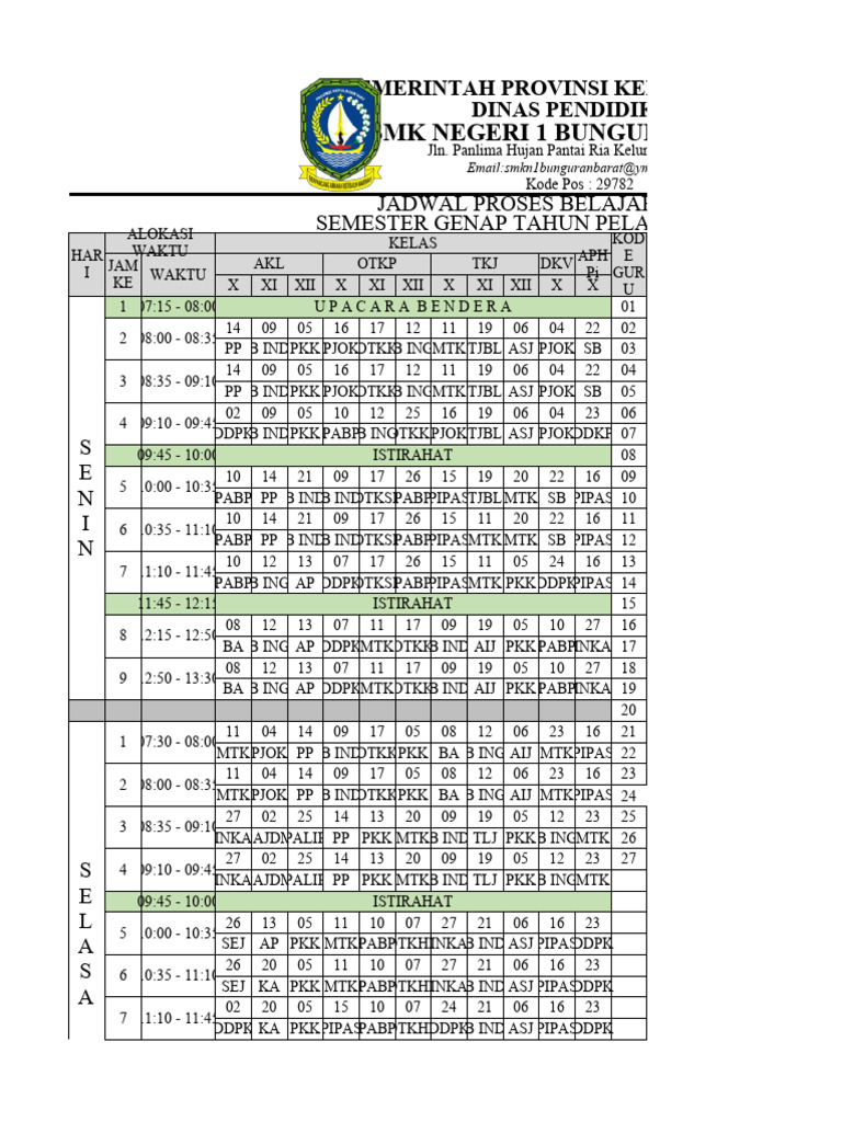 Jadwal Genap 2024 | PDF
