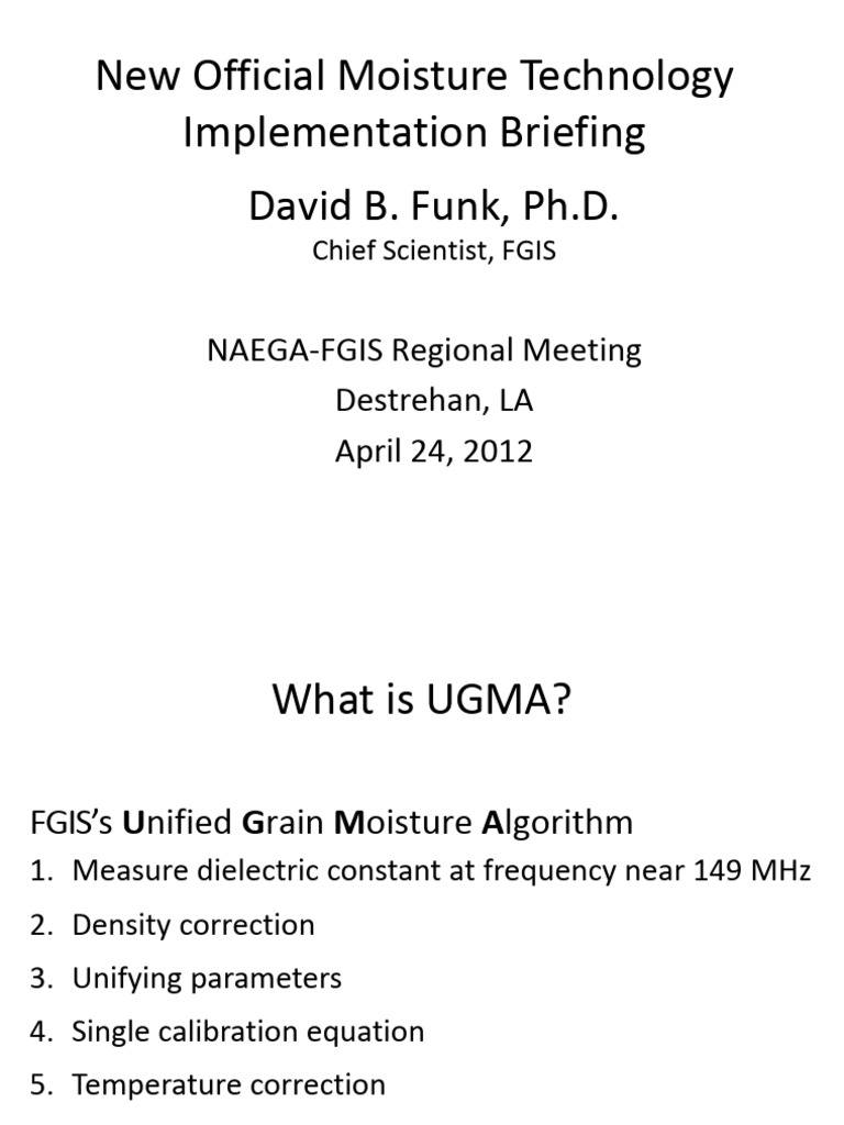UGMA Moisture Technology Overview | PDF | Accuracy And Precision ...